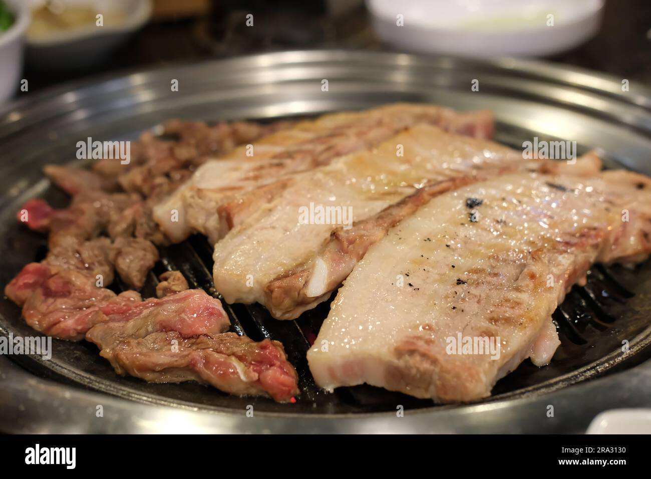 Barbecue Pork and Samgyeopsal, grilled pork belly, Korean Style food ...