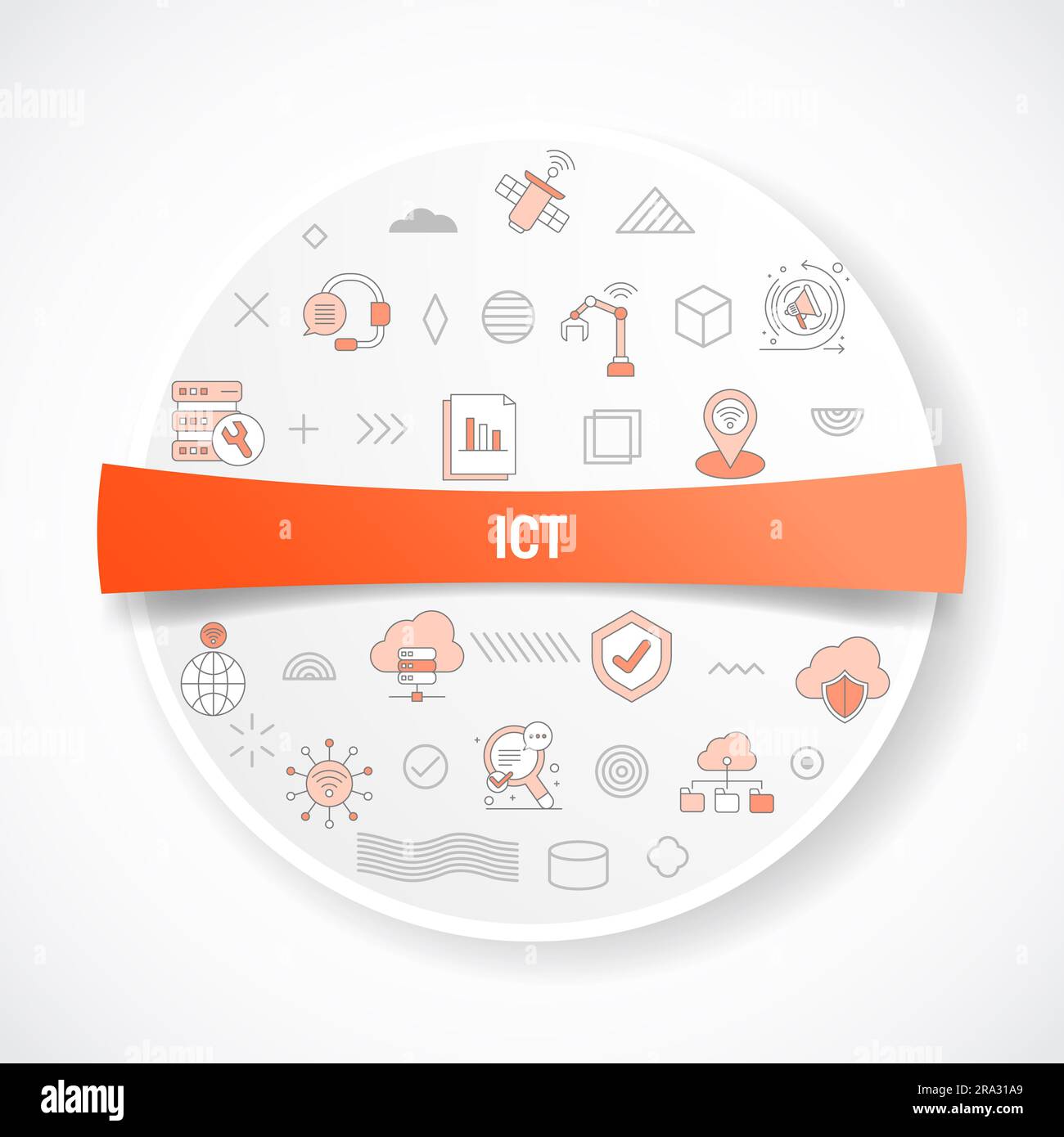 ict information and communication technology concept with icon concept ...