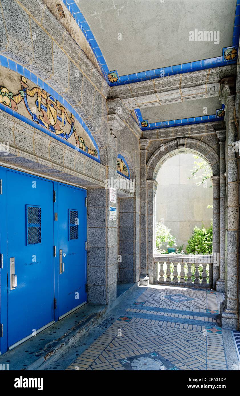 Newtown High School in Queens, NY, was built in stages: Flemish Revival ...