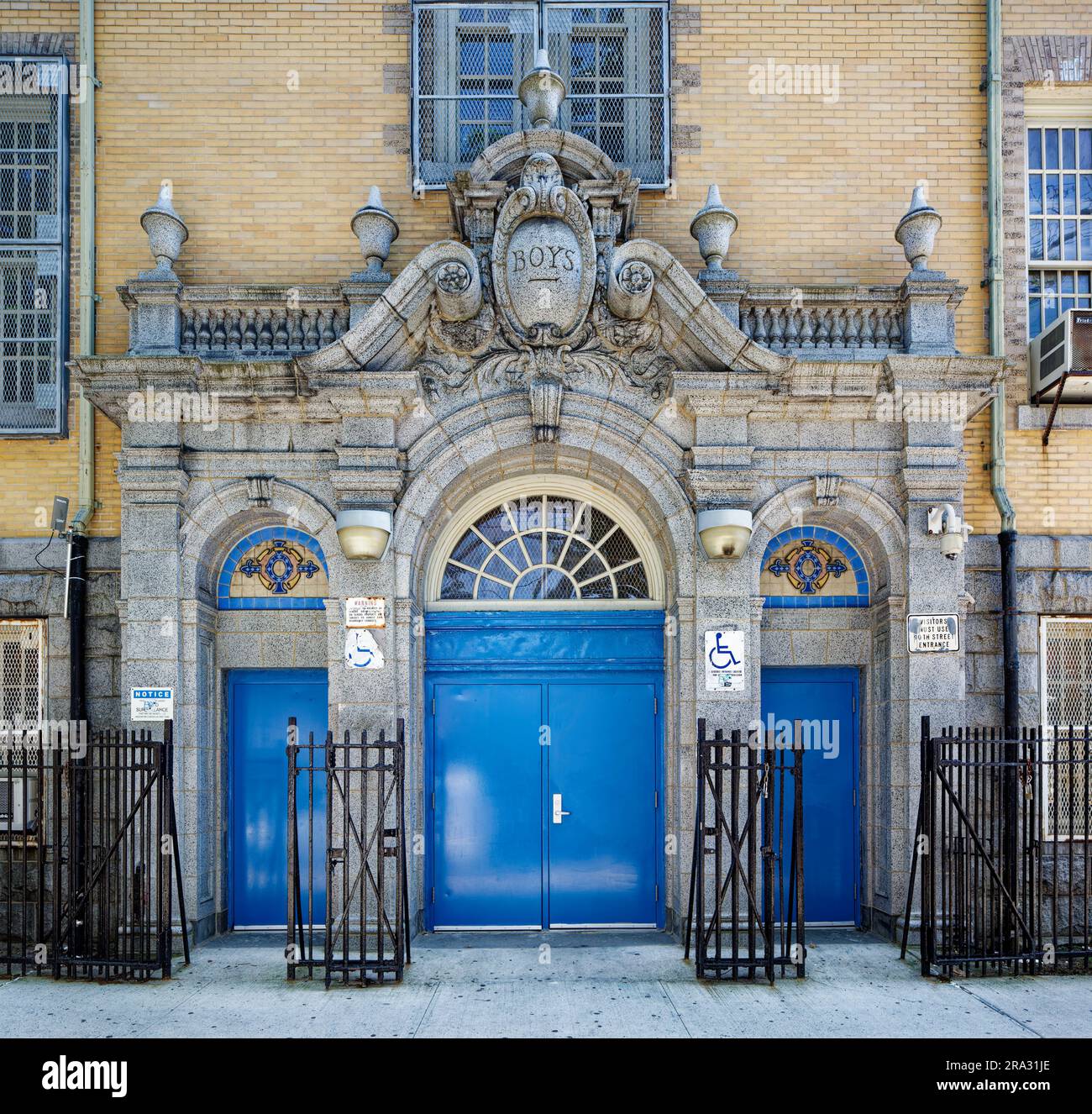 Newtown High School in Queens, NY, was built in stages: Flemish Revival ...