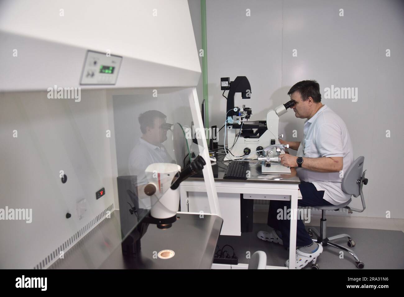 A doctor works in the Department of Assisted Reproductive Technologies ...