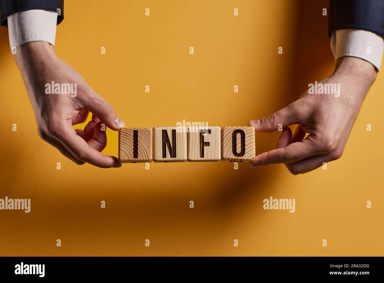 the word info is written on a wooden cubes structure Stock Photo - Alamy