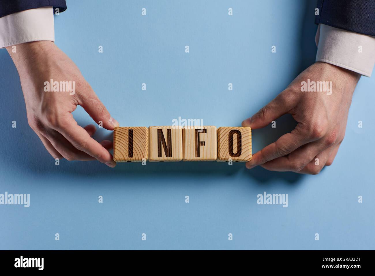 the word info is written on a wooden cubes structure Stock Photo - Alamy