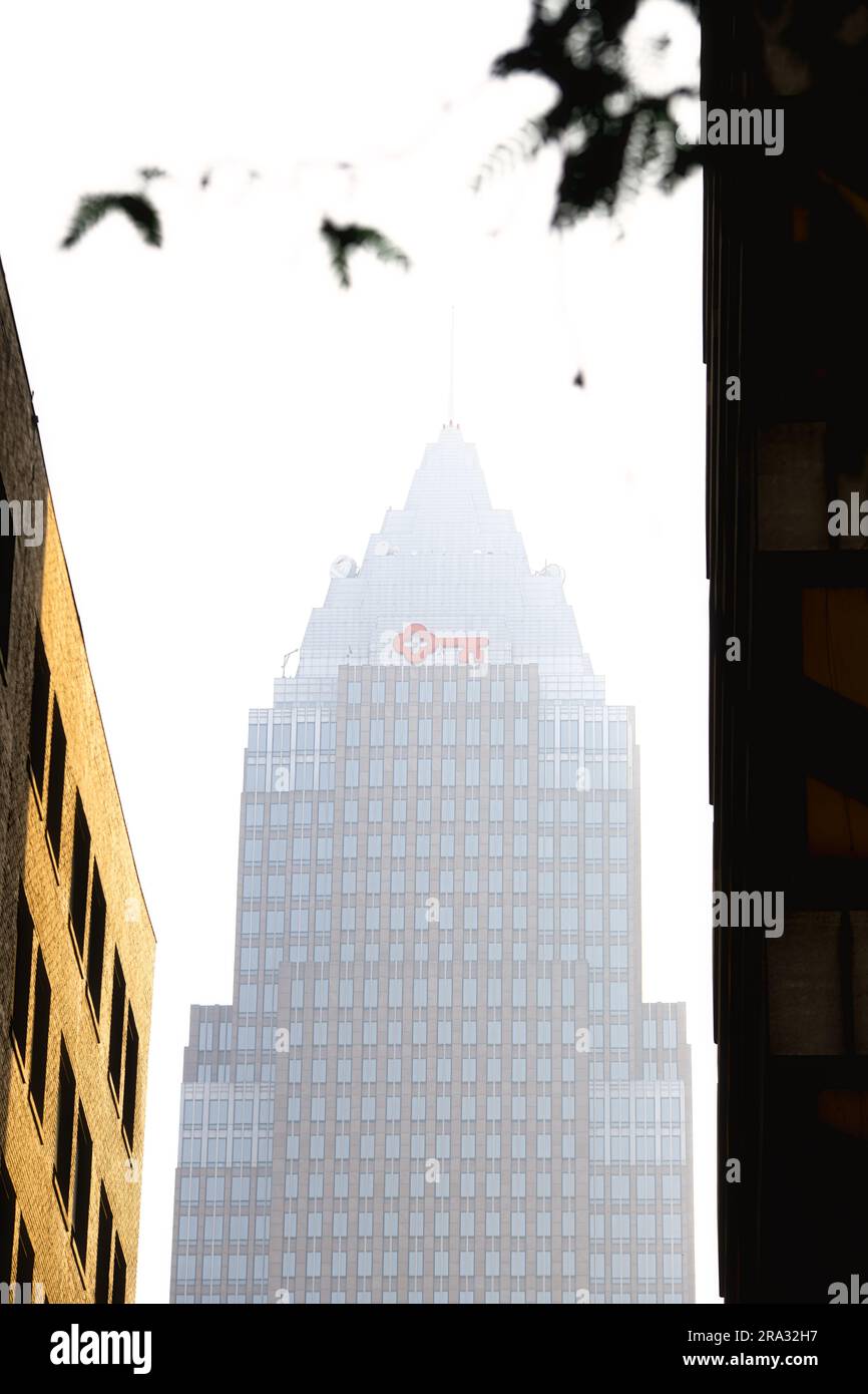 Cleveland Ohio Skyline with Canadian Wildfire Smoke Stock Photo - Alamy