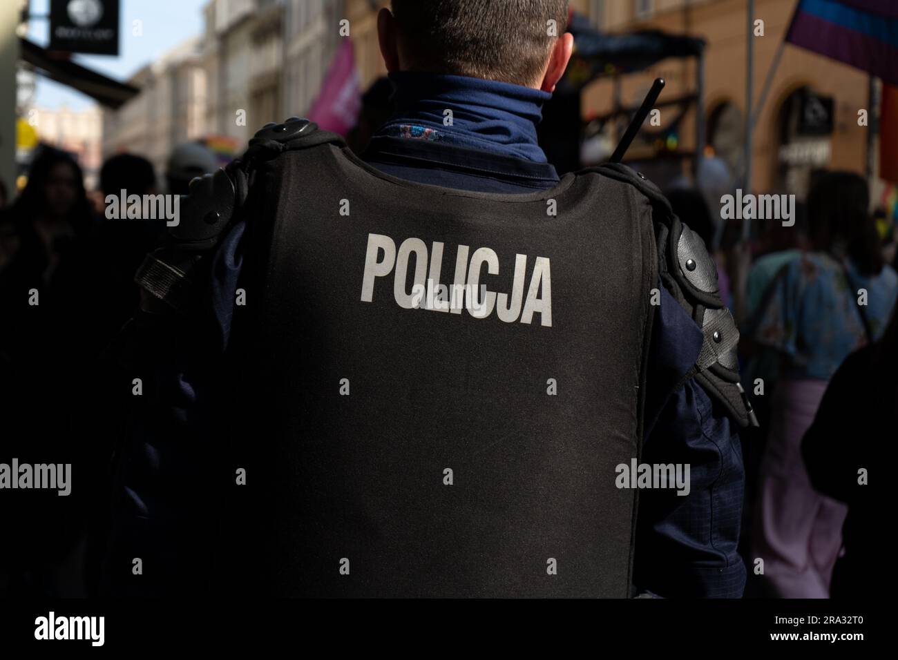 Polish Police officer keeping order in manifestation protest. Riot ...