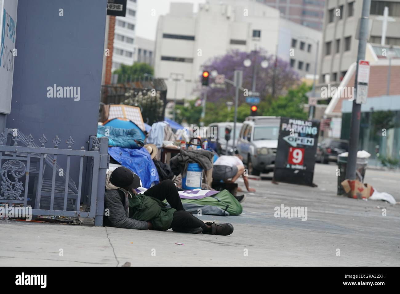Scenes from Skid Row an area of Downtown Los Angeles which is one of ...