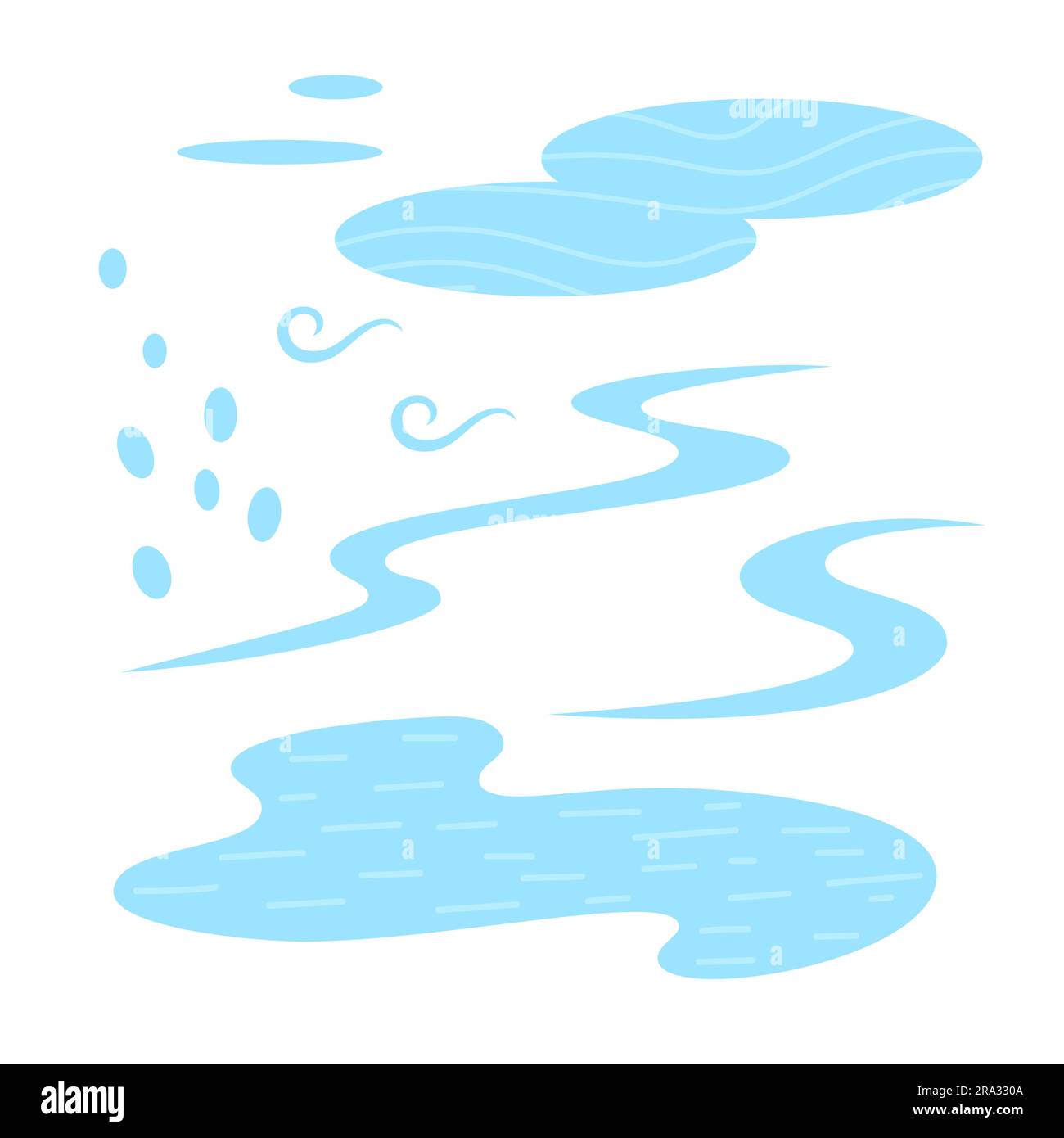 Set of water sources stream, lake, pond, puddle Stock Vector Image ...