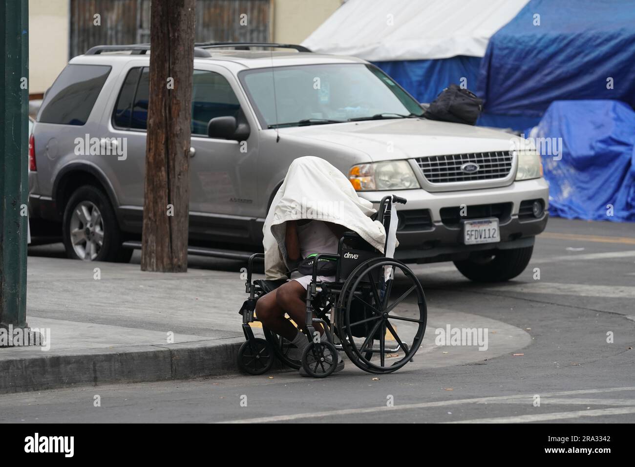 Scenes from Skid Row an area of Downtown Los Angeles which is one of ...
