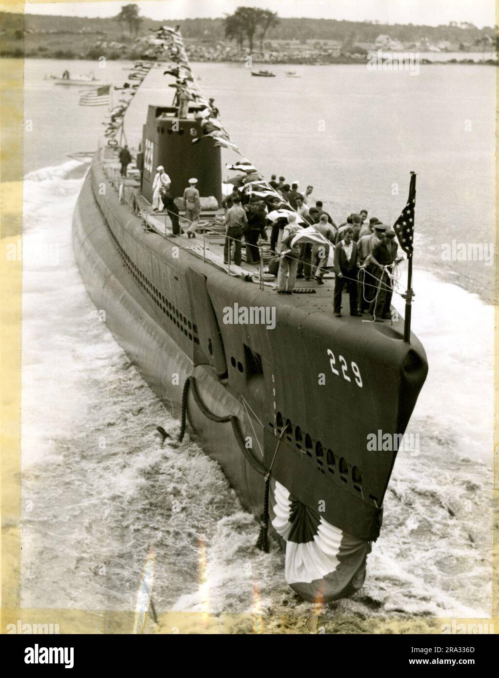 Launching of USS Flying Fish. This photograph is of the USS Flying Fish ...