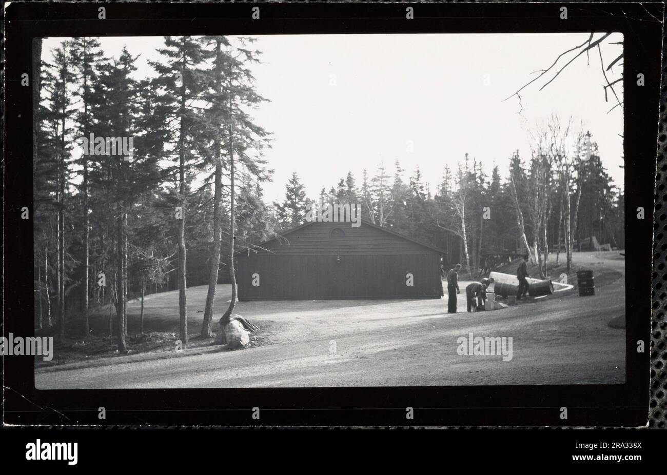 Men at Building, Naval Security Group Activity, Winter Harbor, Maine ...