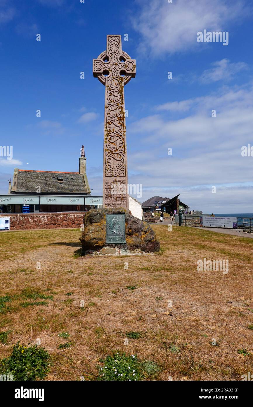 Carved stone celtic cross, in memory of Catherine Watson, who died 27th ...