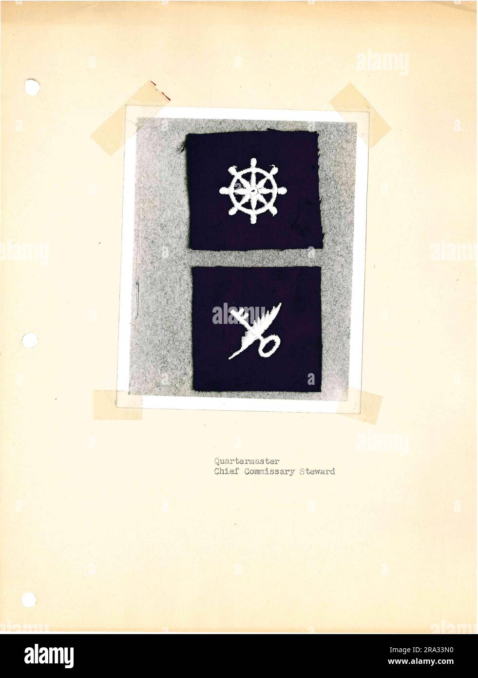 Photograph of Quartermaster (top) and Chief Commissary Steward (bottom ...