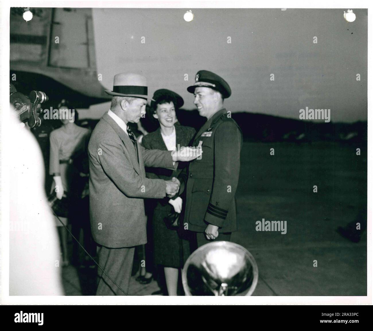 Photograph of Secretary of the Navy James Forrestal (Left) Presenting ...