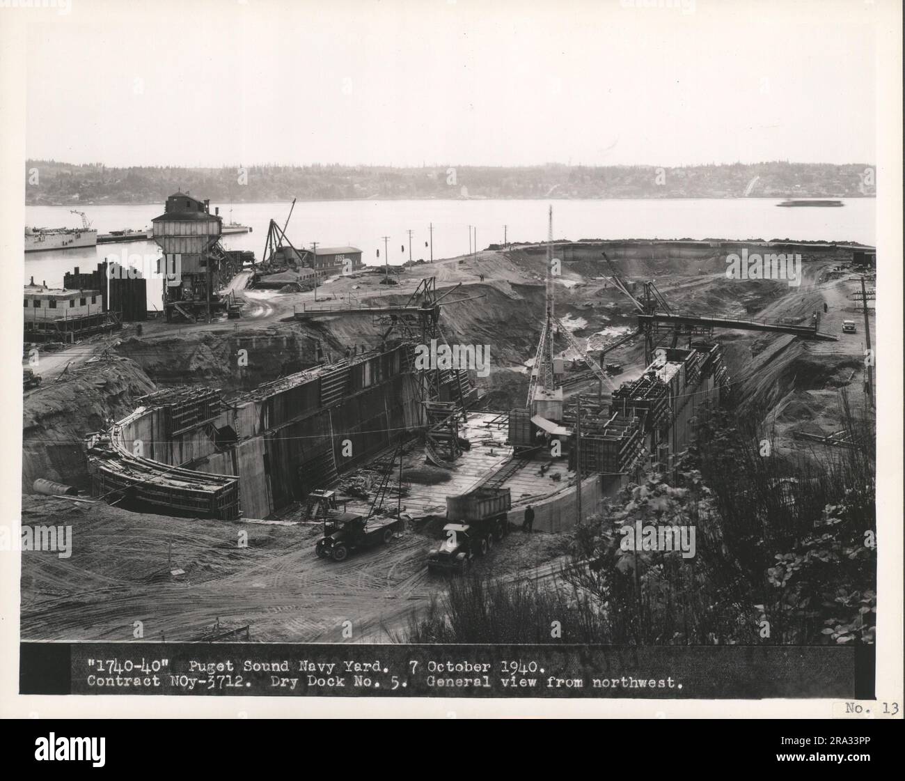 Puget Sound Navy Yard Dry Dock Number 5. 1940-10-07T00:00:00 Stock ...