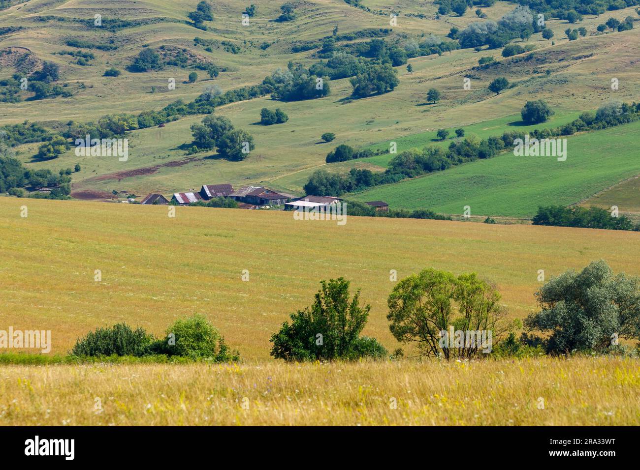 The Landscape at Viscri in Romania Stock Photo - Alamy