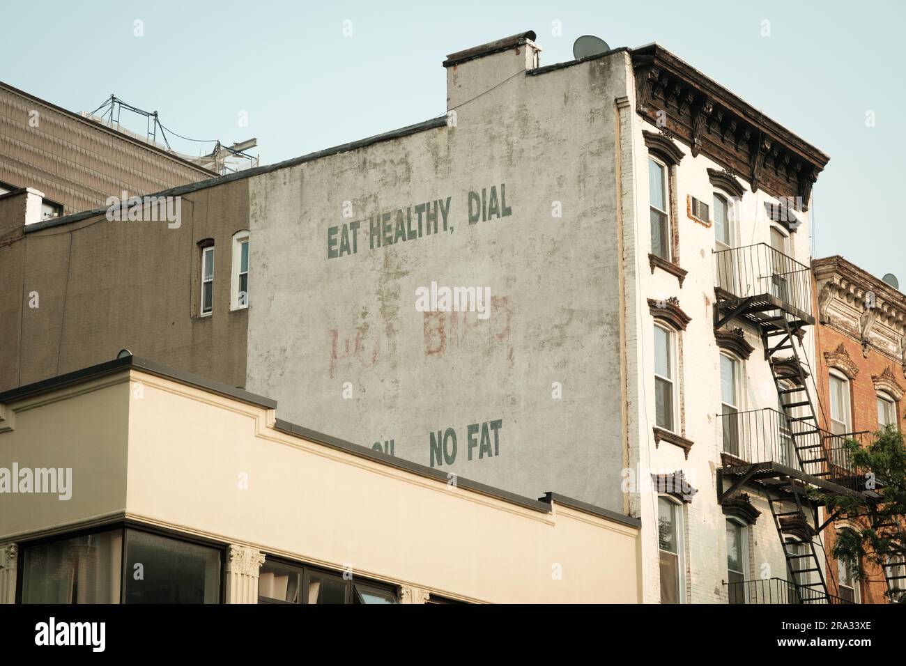 Hand-painted ghost sign in Cobble Hill, Brooklyn, New York Stock Photo ...