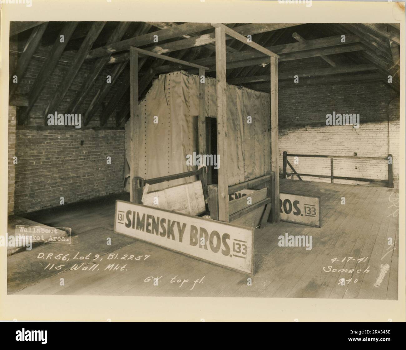 Photograph of interior of lot 9, bl. 2257, 115 Wall. Mkt., G.V. top ...