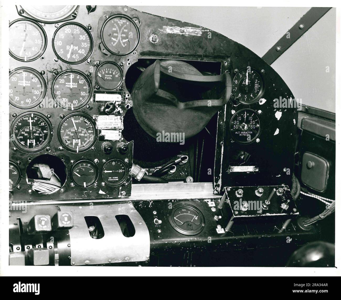 Photograph of Instrument Panel in Cockpit of Airplane Stock Photo - Alamy