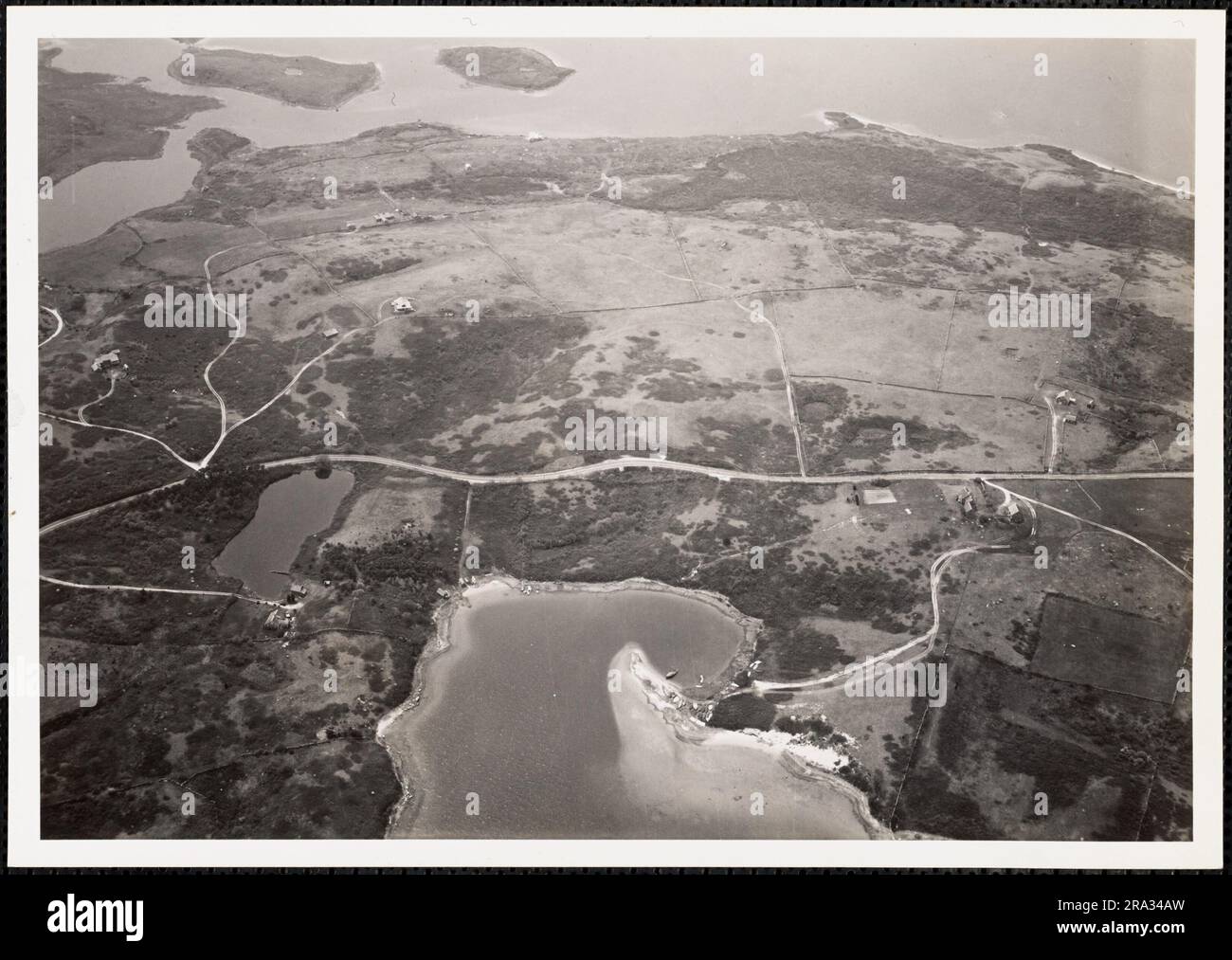 Aerial View of Squibnocket Pond, Martha's Vineyard, Massachusetts. 1939 ...