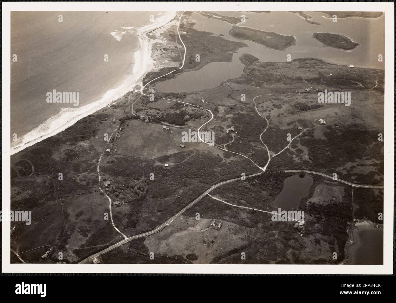 Aerial View of Squibnocket Pond, Martha's Vineyard, Massachusetts. 1939 ...