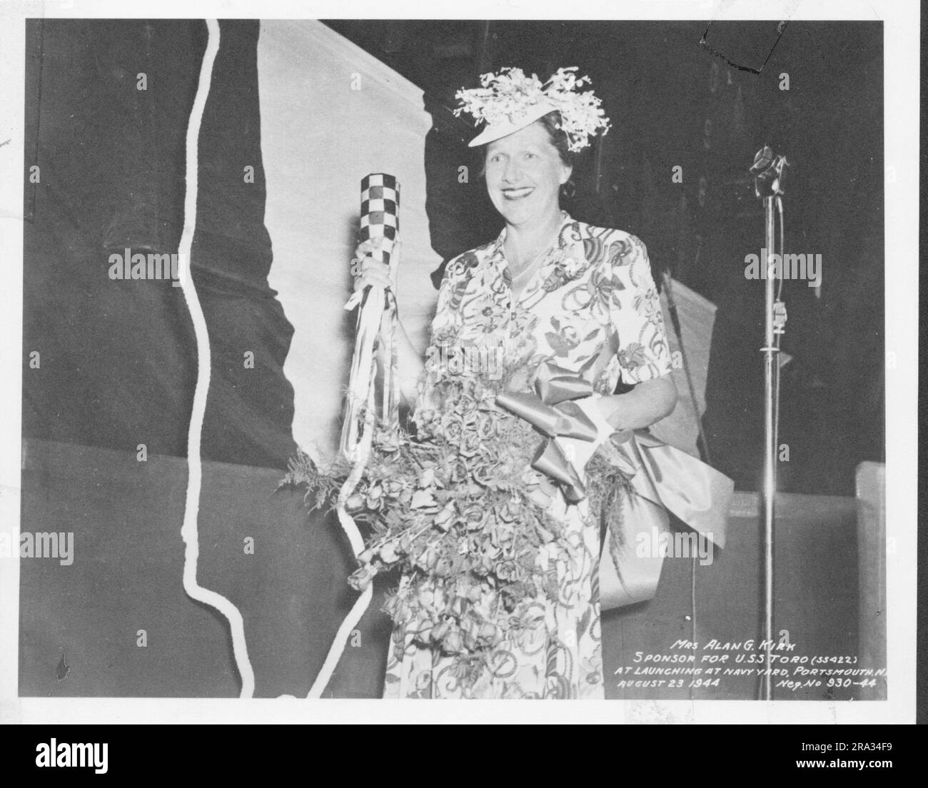 Mrs. Alan G. Kirk, Sponsor for the USS Toro (SS 422), Launching at Navy ...