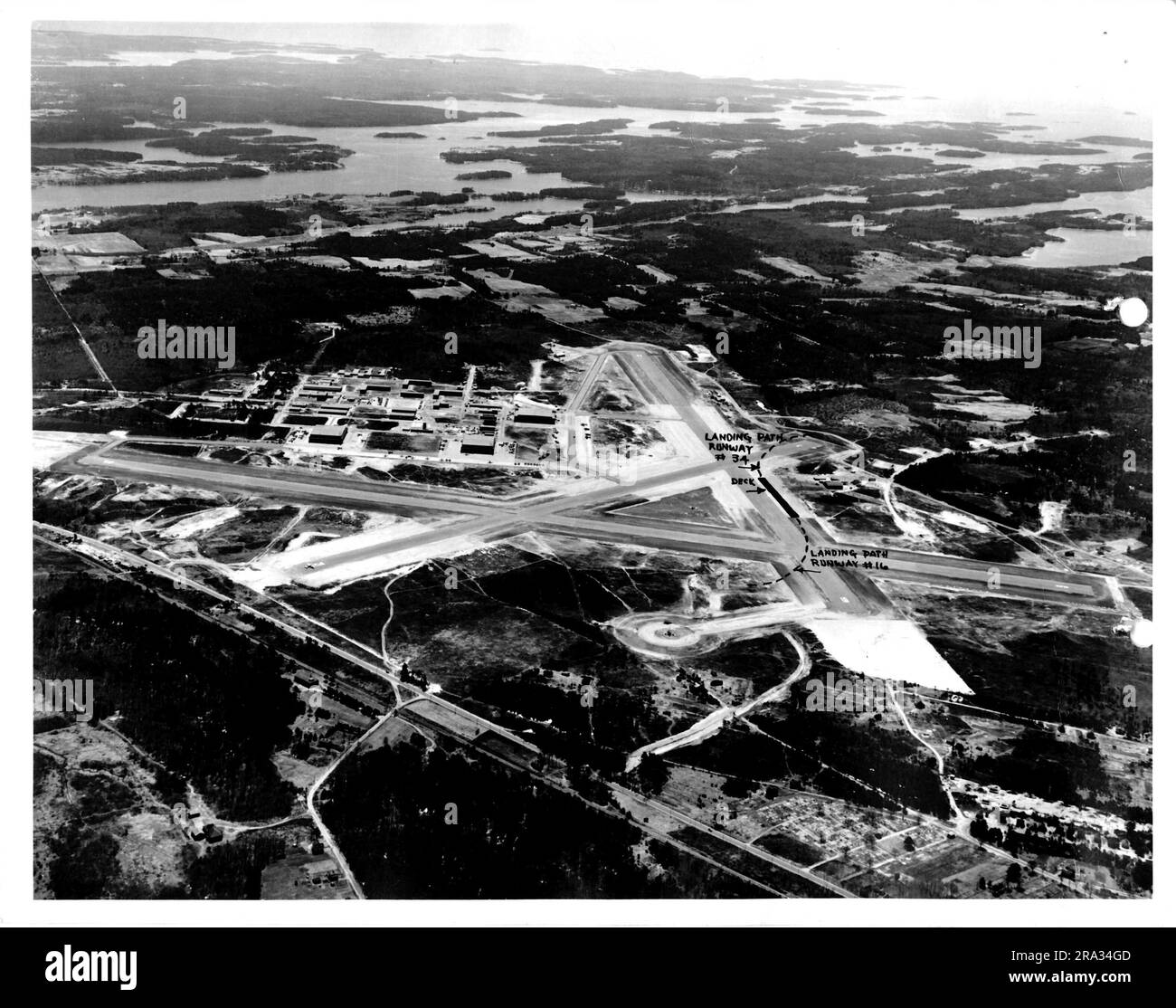 Aerial View of the Naval Air Station at Brunswick, Maine. Photo Lab - NAS -Brunswick, Maine ...