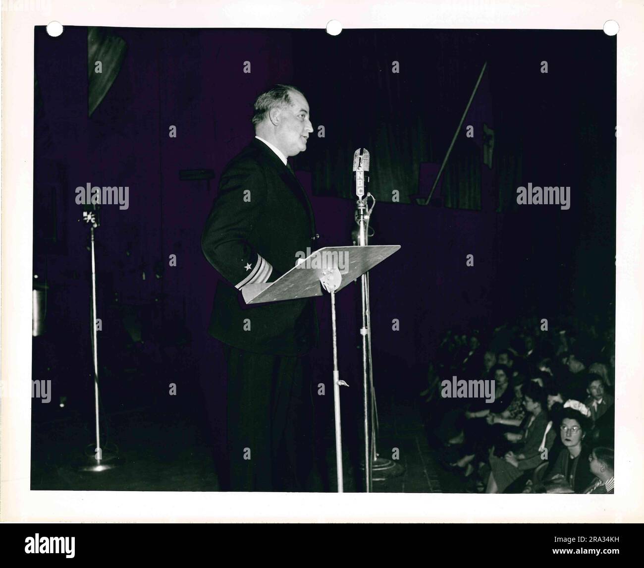 Photograph of Man in Military Uniform Speaking into NBC Microphone in ...