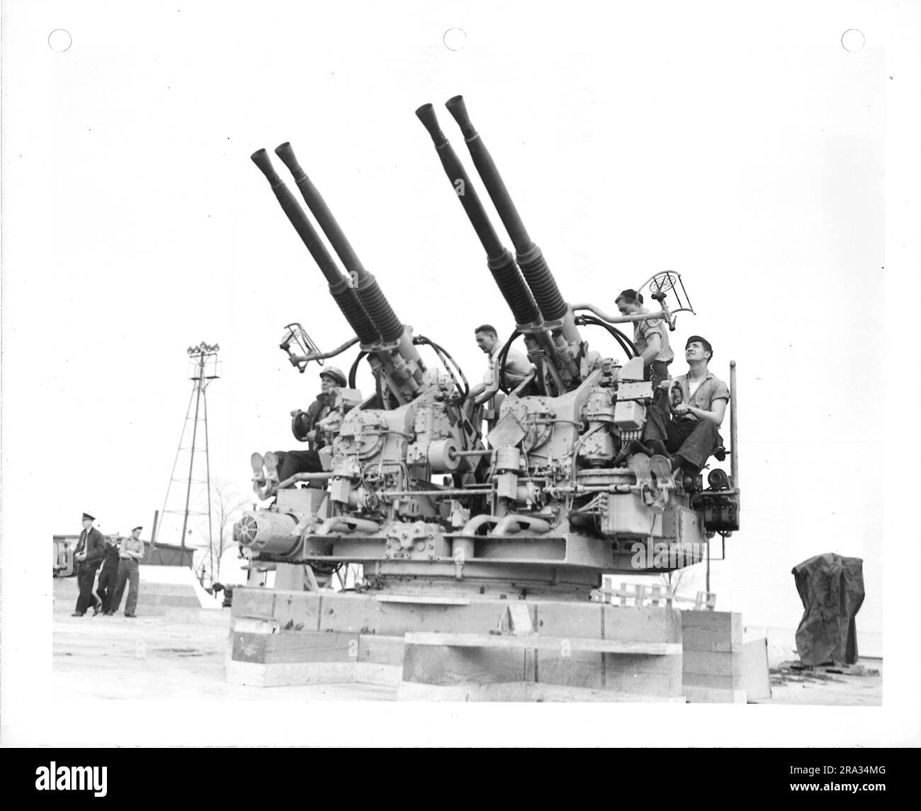 Photograph of Two Manned Turret Guns Stock Photo - Alamy