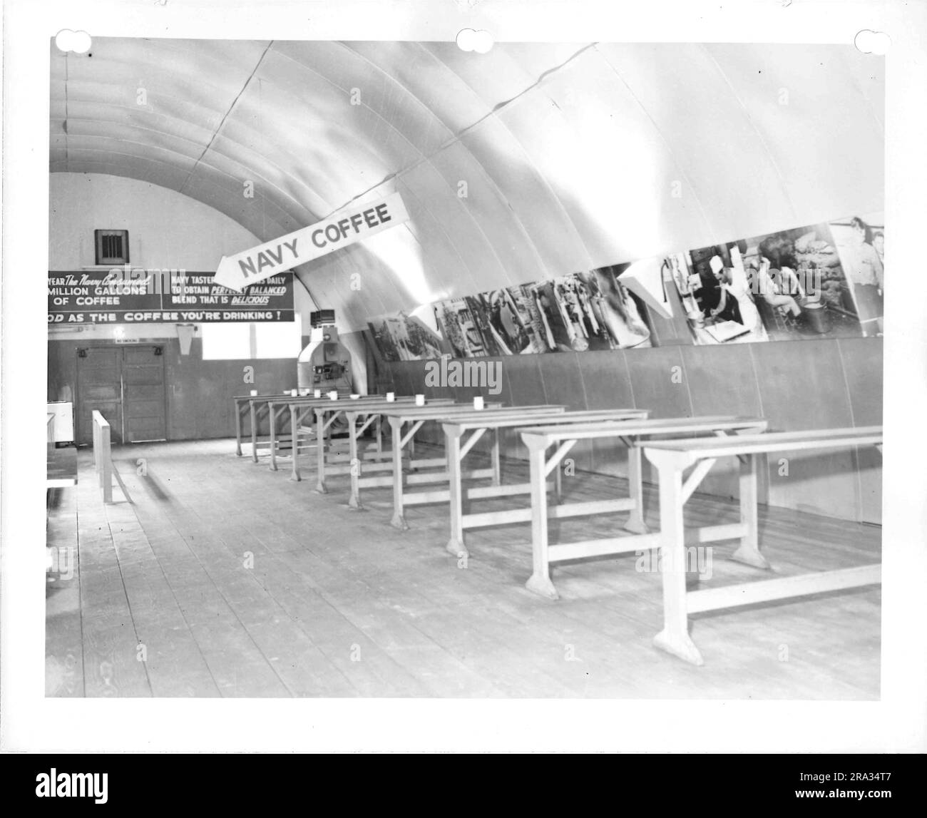 Photograph of Interior of a Display Naval Mess Hall Stock Photo - Alamy