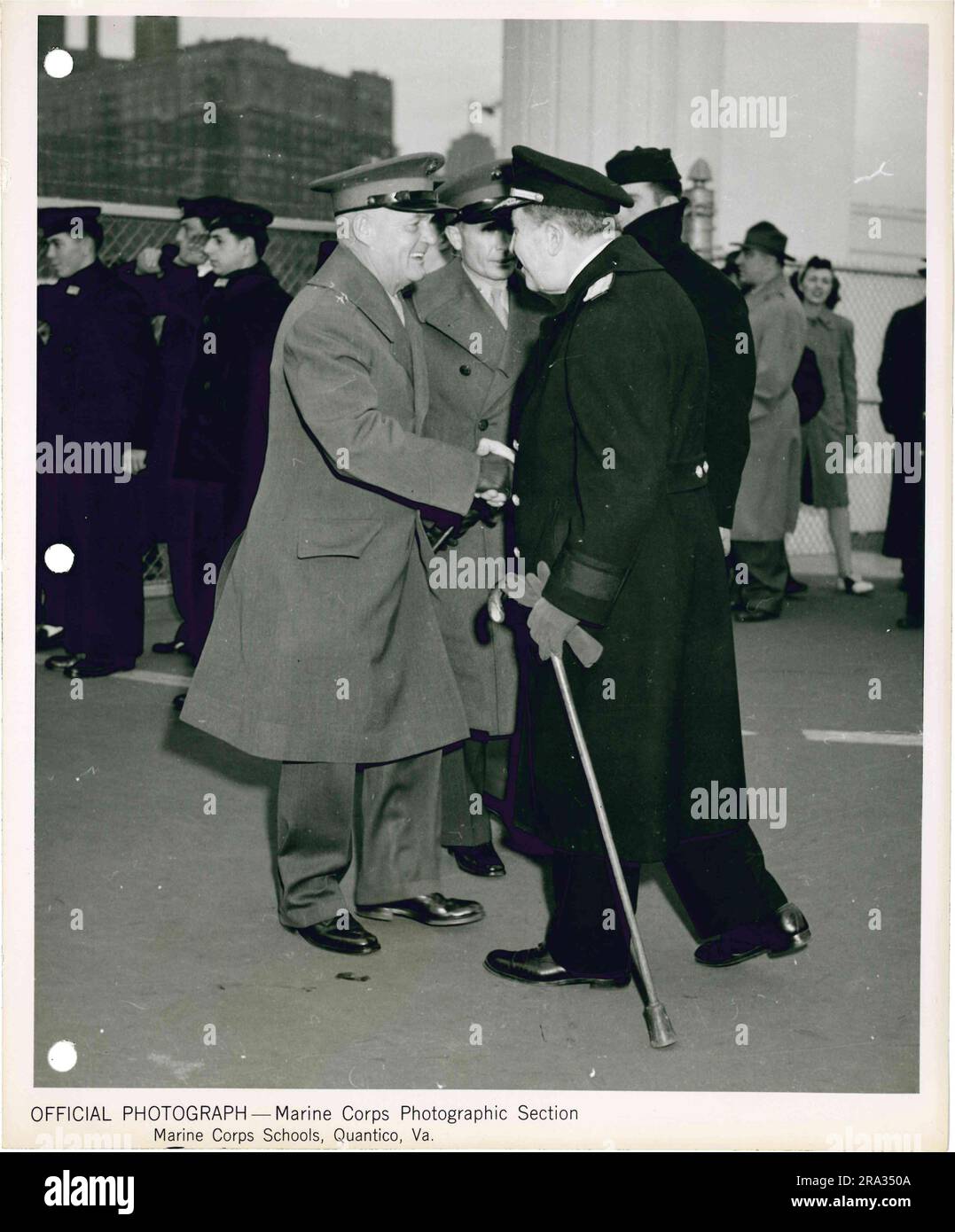 Photograph of Three Men in Military Uniform Shaking Hands Stock Photo ...