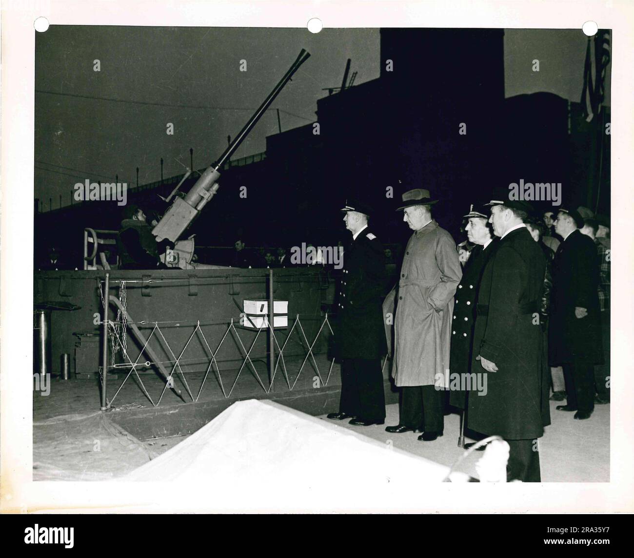 Photograph of Crowd Looking at a Single Barrel Turret Gun Stock Photo ...