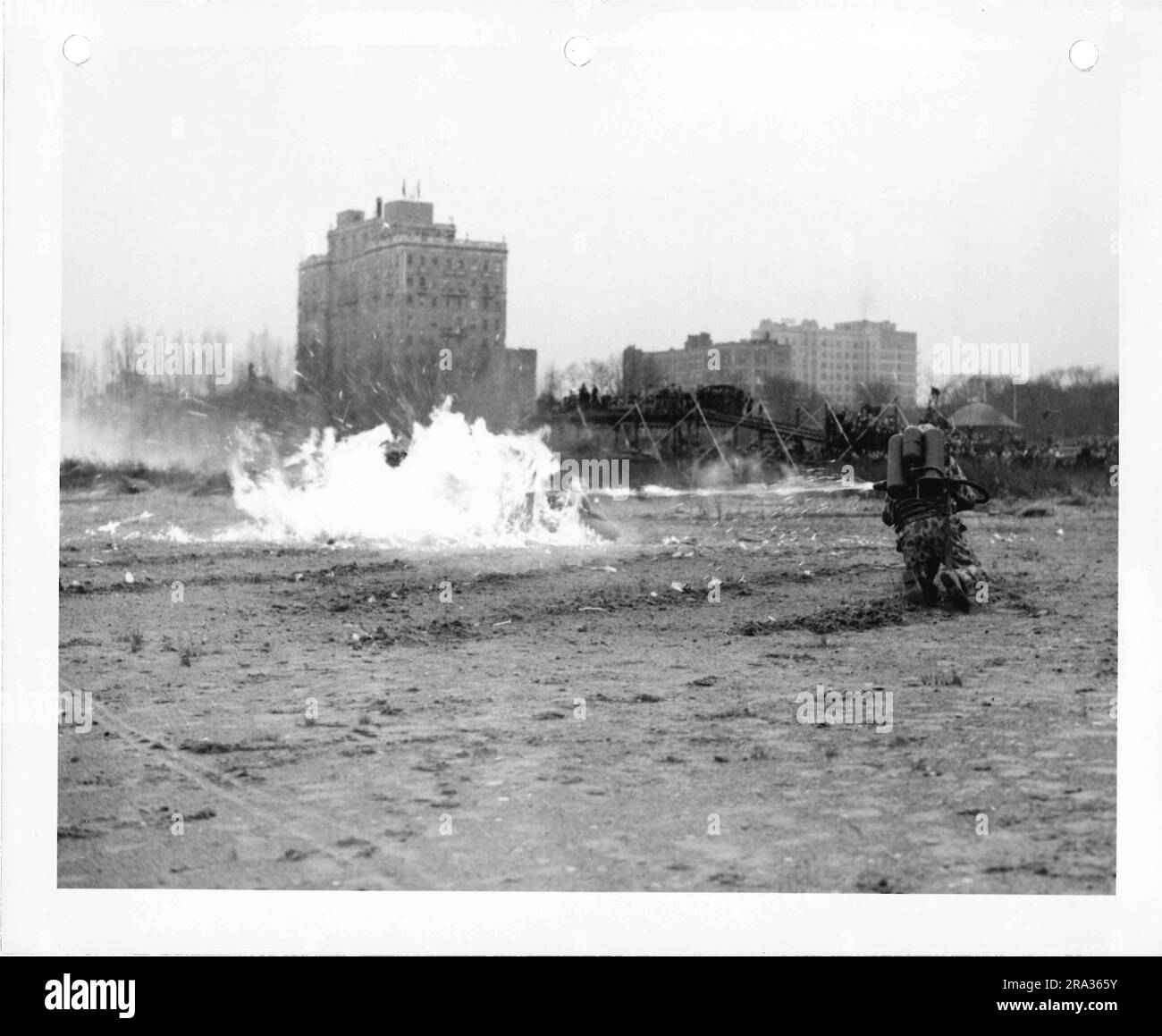 Photograph of Military Individual Using Flamethrower (Believed to be an ...