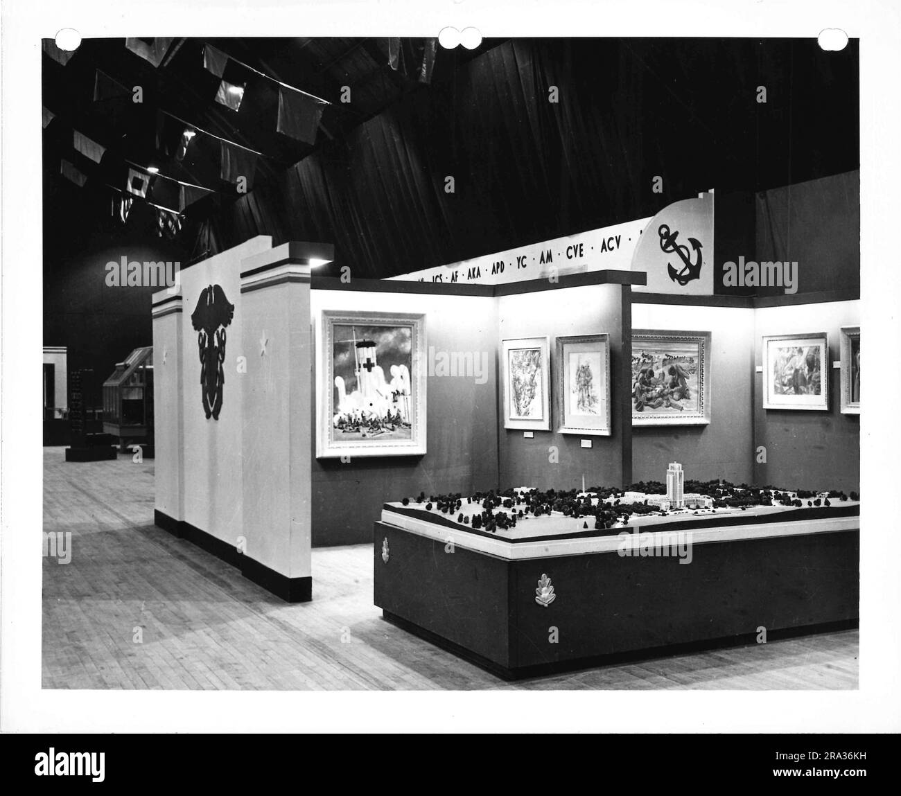 Photograph of Exhibit Containing Model and Framed Illustrations Stock ...