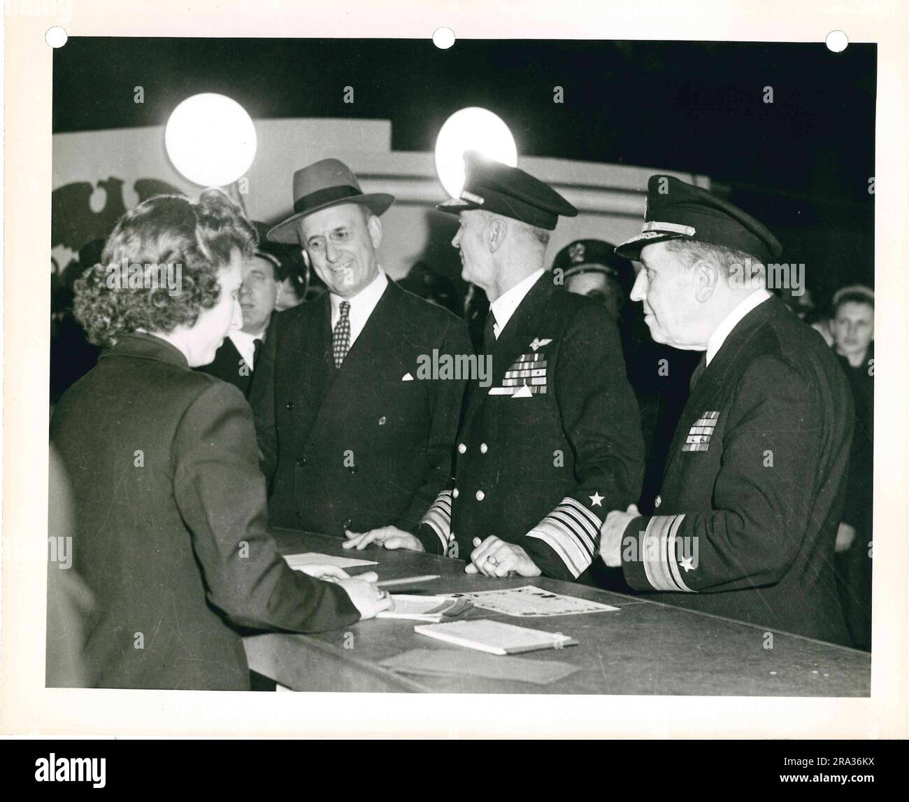Photograph of Admiral Ernest J. King and Others in Front of Desk with ...