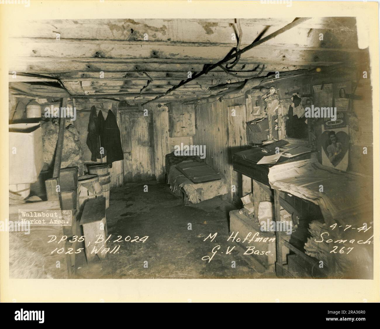 Photograph of interior of bl. 2024, 1025 Wall., M. Hoffman, basement ...