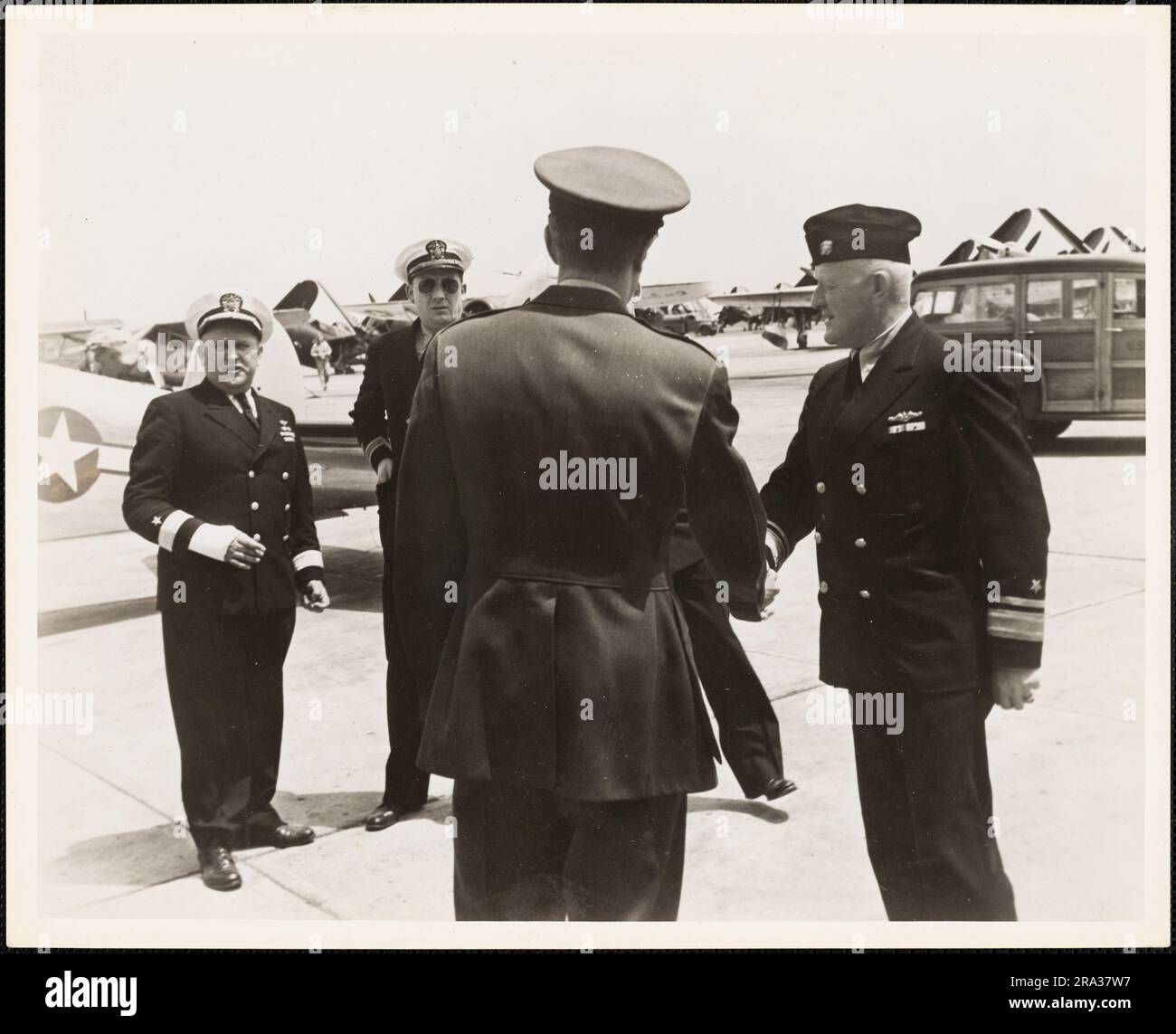 Rear Admiral Felix Gygax, Commodore Dixie Kiefer and Party Arriving at ...