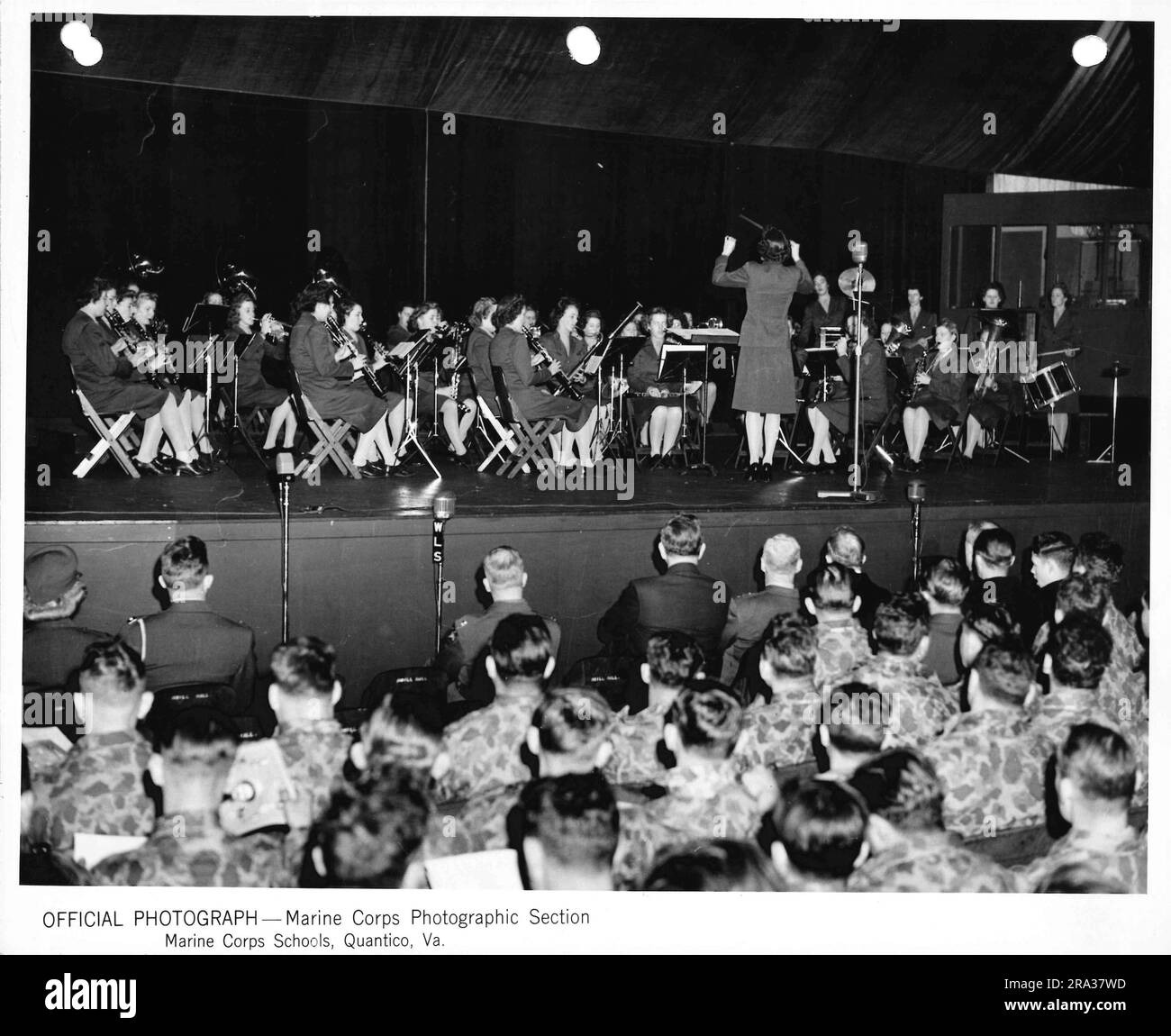 Photograph of All Women Military Band Playing for WLS Radio and Live ...