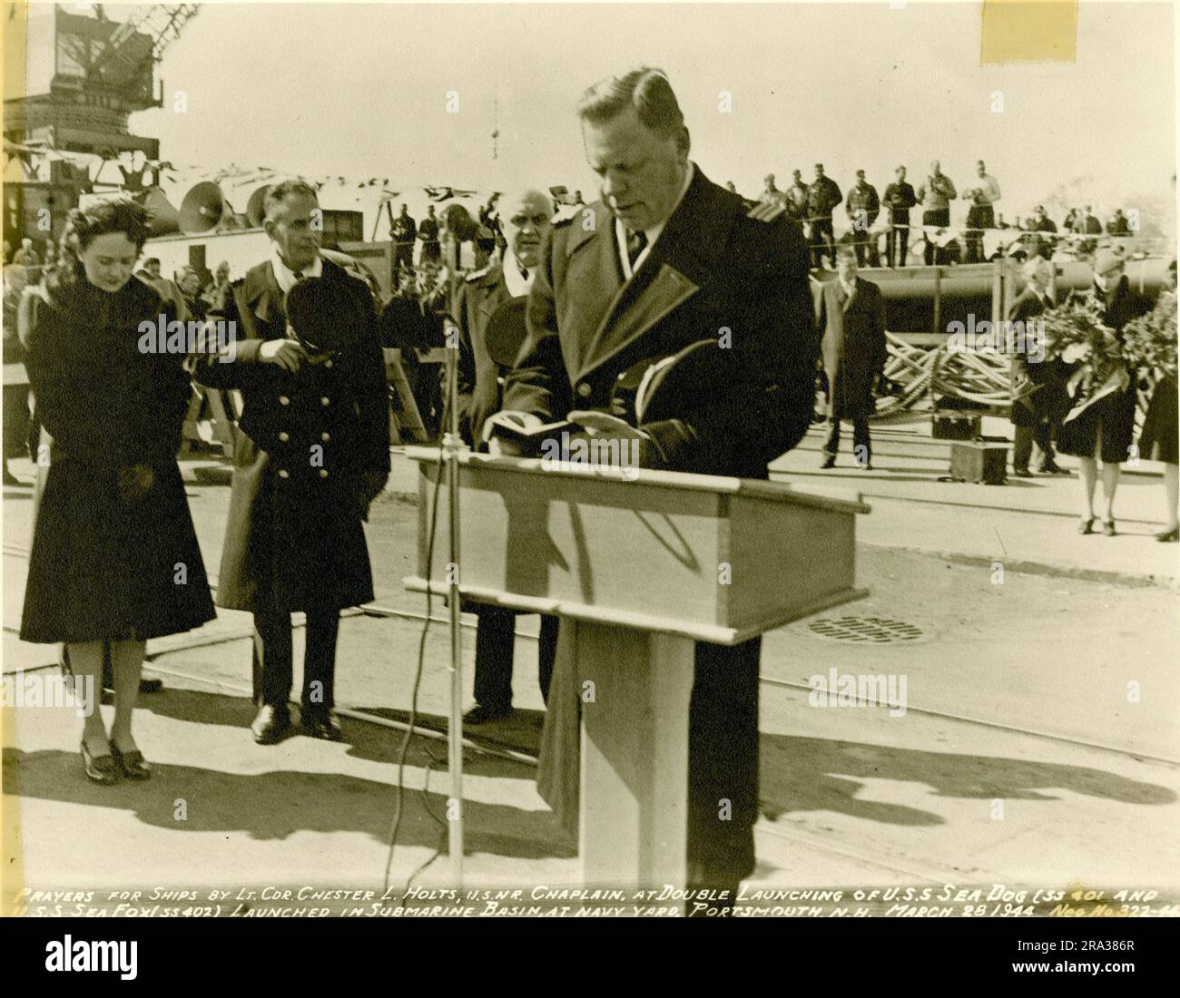 Lieutenant Commander Chester Holts, Chaplain, Blesses the Ships ...