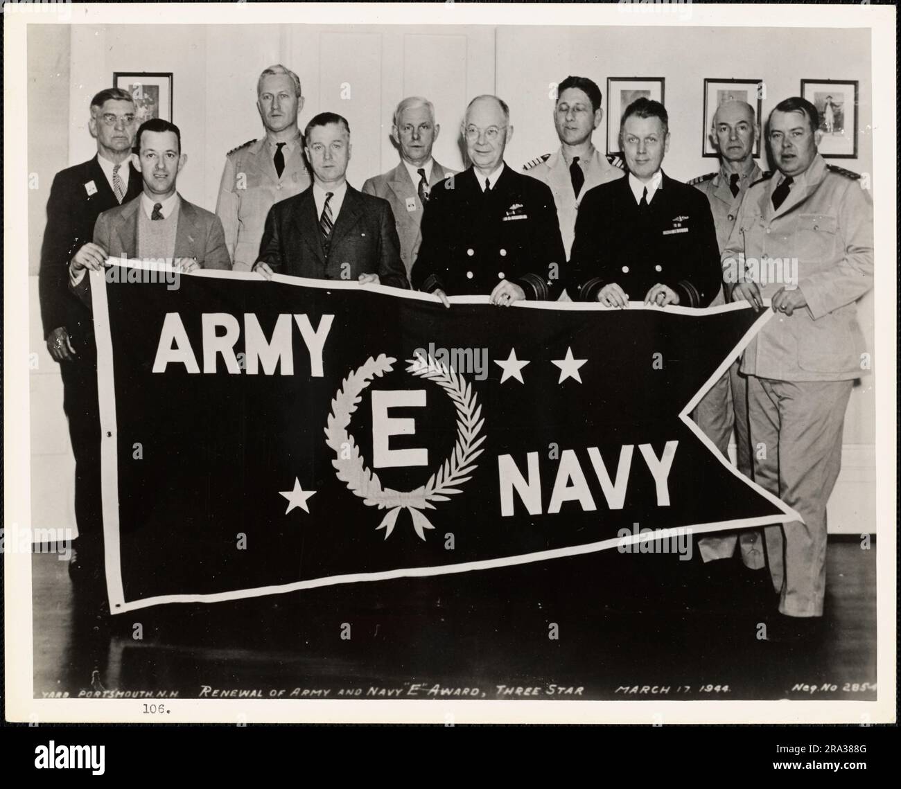 Renewal of Army Navy "E" Award, Three Star, Navy Yard, Portsmouth, New ...