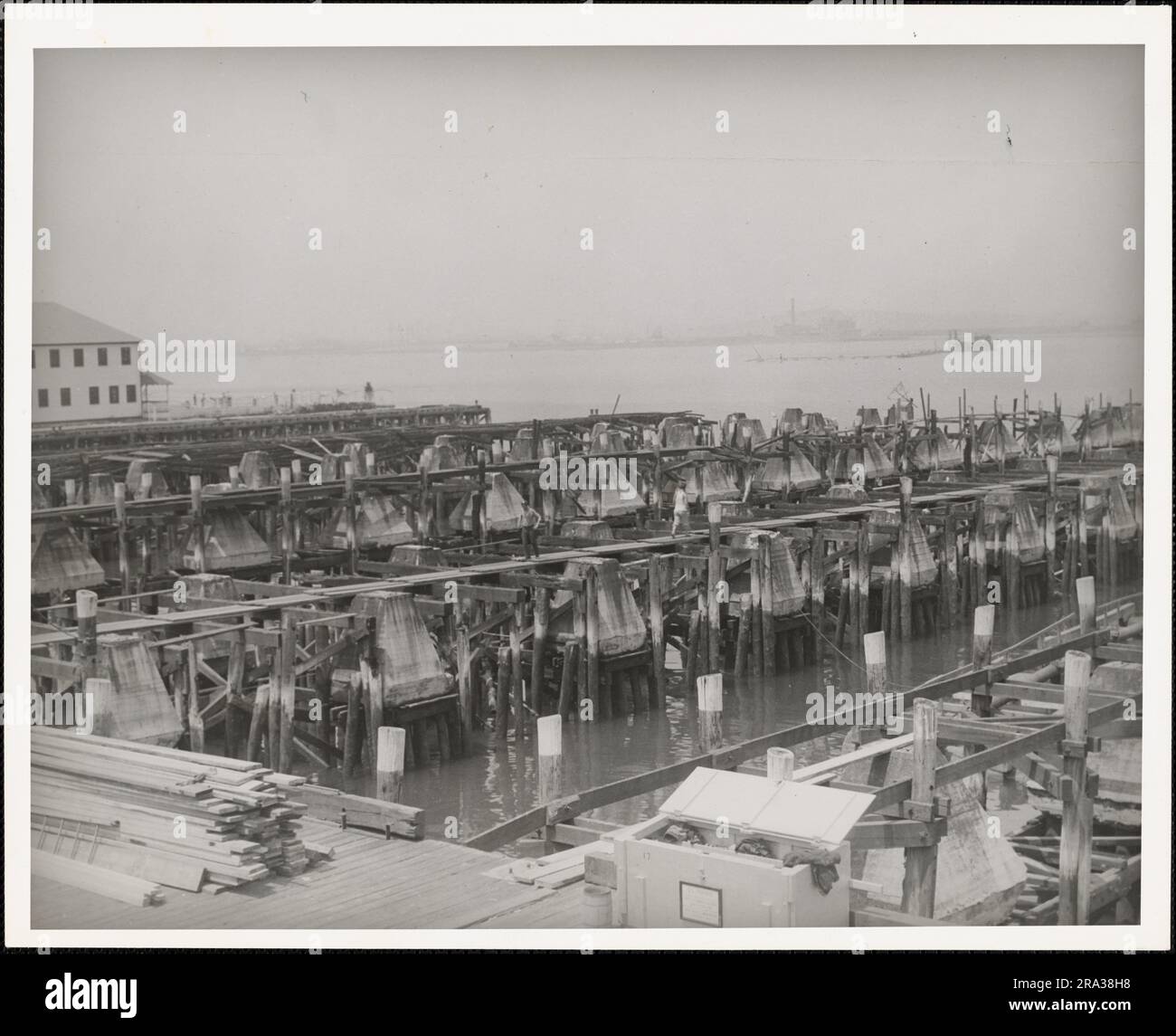 Piling at Rear of New Dispensary, Squantum, Massachusetts. 1939 - 1947 ...