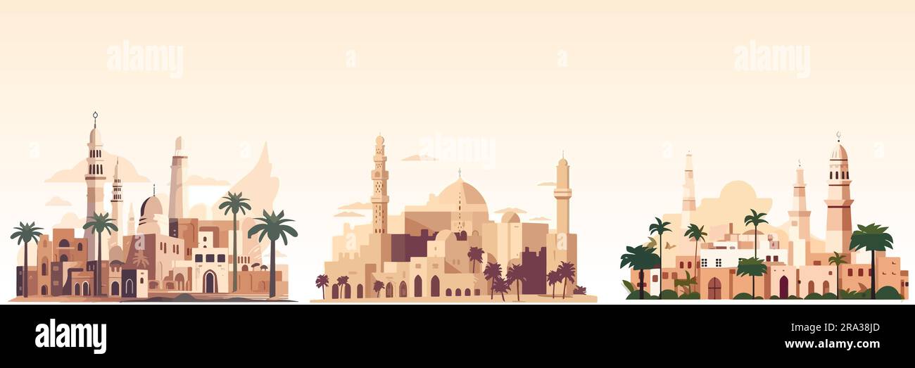 Cartoon background arab town vector hi-res stock photography and images ...