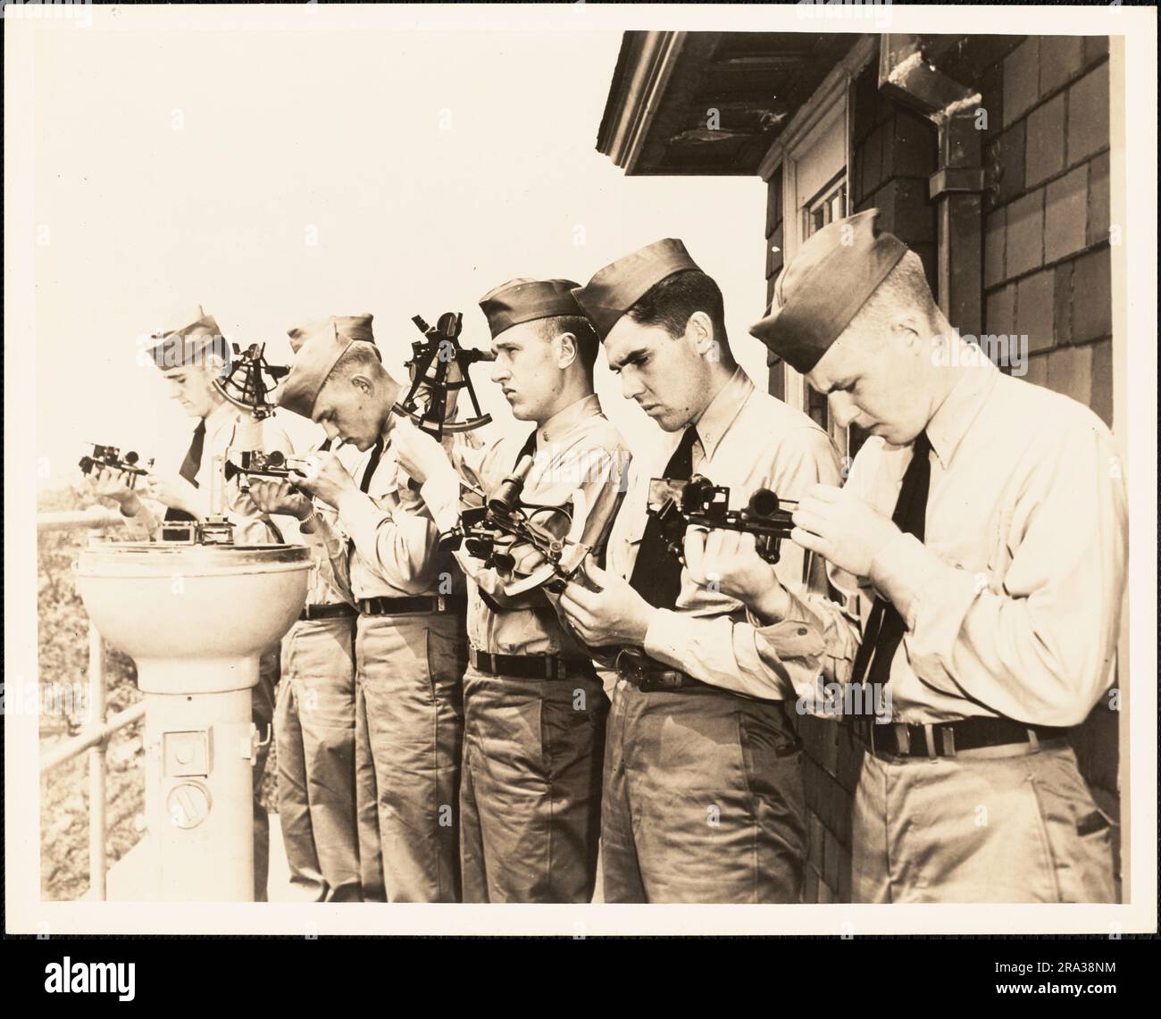 Navigation Class Taking Sights on Bridge atop Administration Building ...