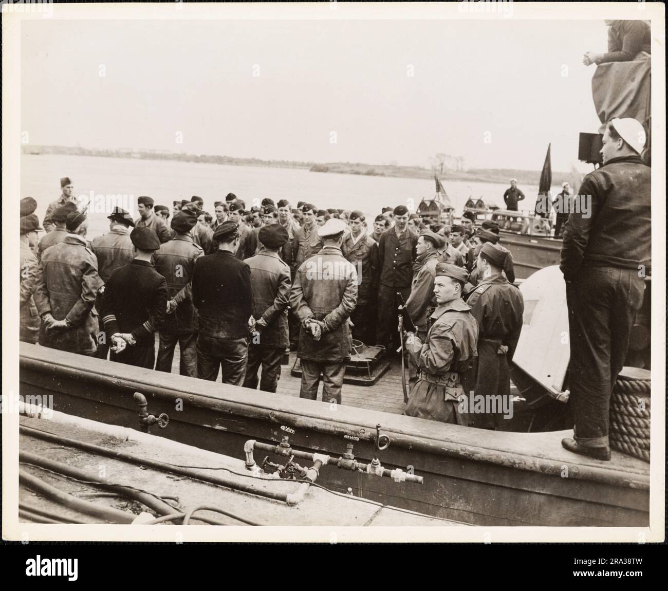 Captain Friedrich Steinhoff (wearing white cap) and Officers and Crew ...