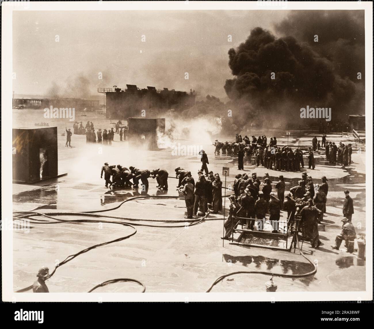 General View of Fire Fighting School In Operation, Newport, Rhode ...