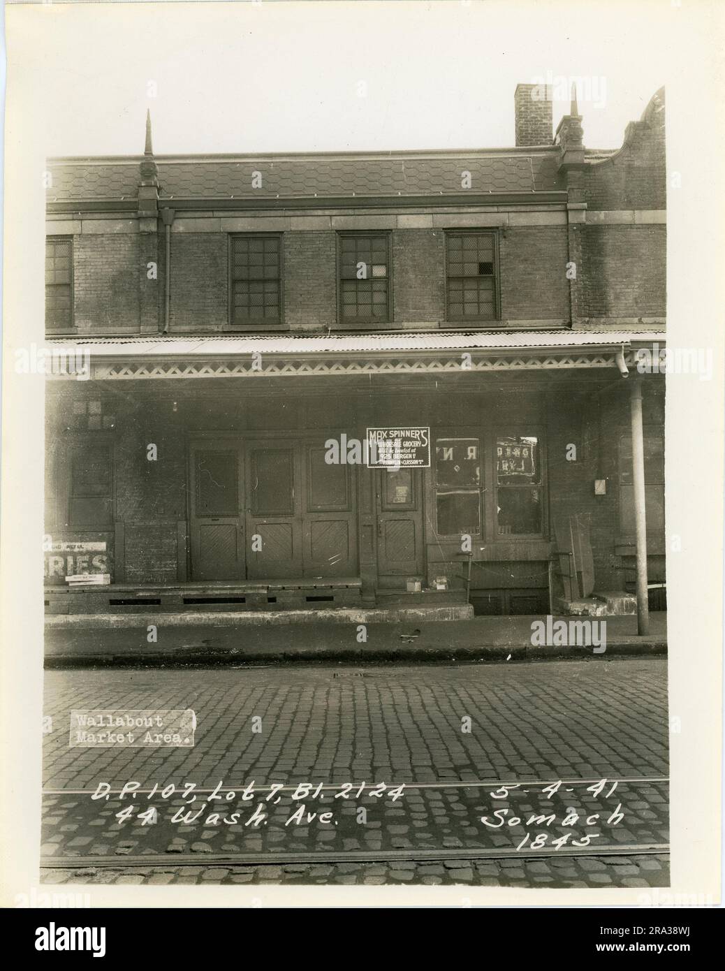 Photograph of exterior of lot 7, Bl. 2124, 44 Wash. Ave. Depicts ...
