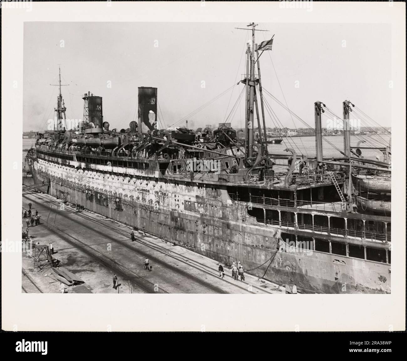 USS Wakefield (AP-21), Arrival at Dry Dock, Navy Yard, Boston ...