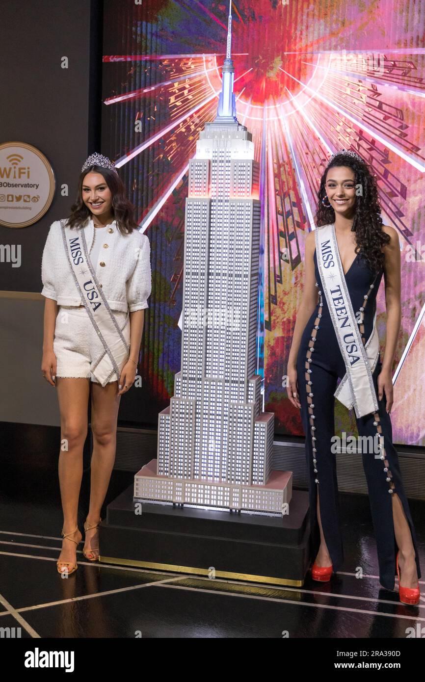 Miss USA Morgan Romano and Miss Teen USA Faron Medhi Light the Empire ...