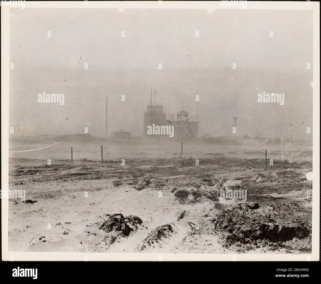 Looking North Towards Control Tower During Sandstorm, Brunswick, Maine ...