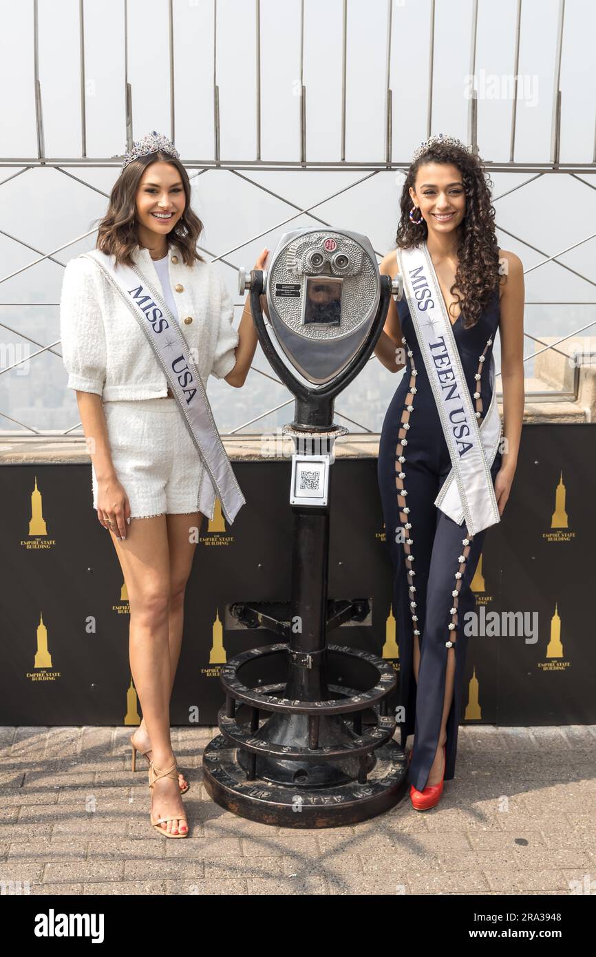 Miss USA Morgan Romano and Miss Teen USA Faron Medhi Light the Empire ...