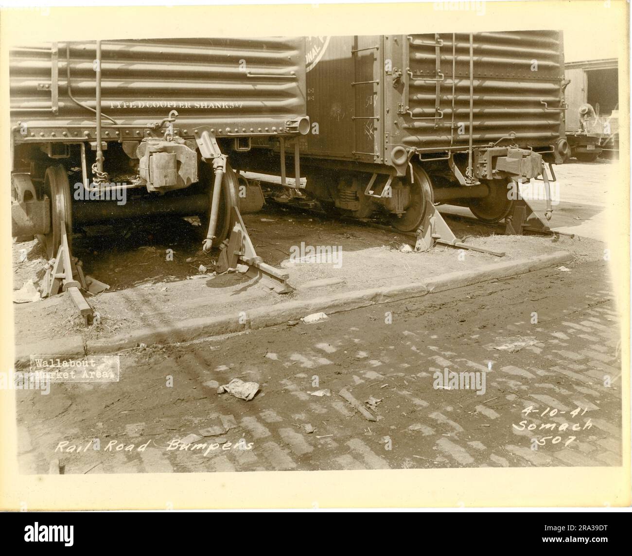 Photograph of rail road bumpers Stock Photo - Alamy